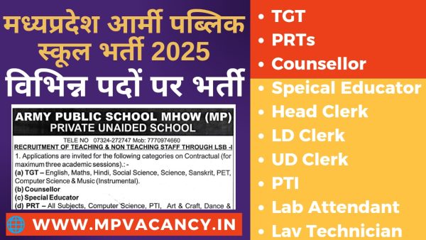 MP Army Public School Teaching & Non Teaching Post Recruitment 2025
