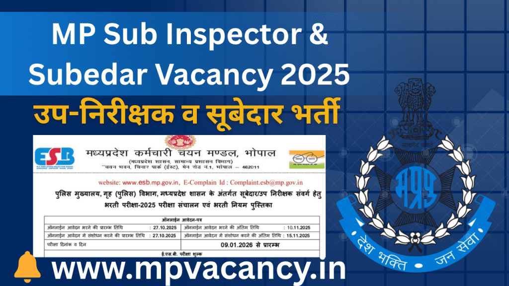 MP Sub Inspector & Subedar Recruitment 2025
