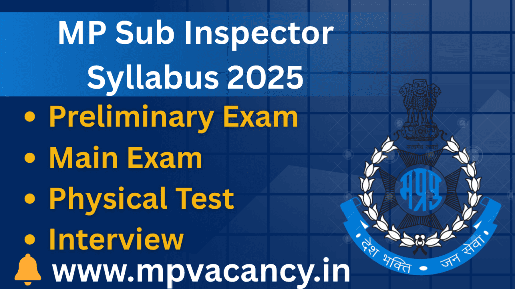 MP Sub Inspector Syllabus 2025